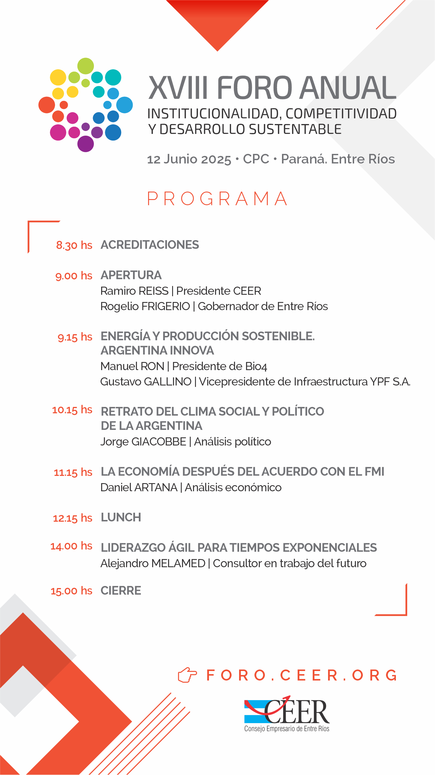 Programa - XVIII Foro Anual “Institucionalidad, Competitividad y ...